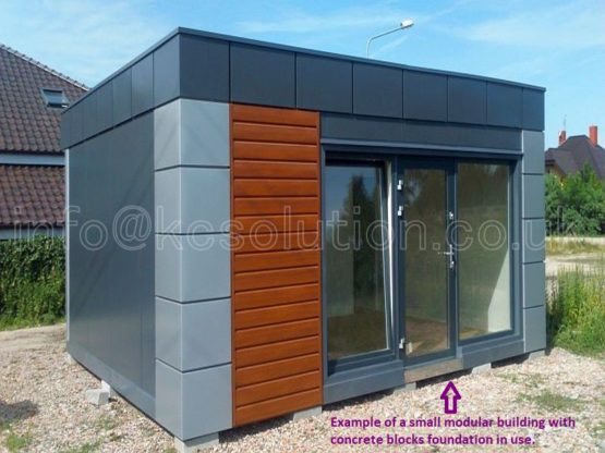 Site Preparation /concrete blocks/ - KC Modular Buildings