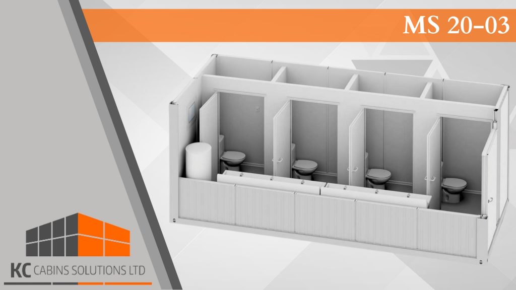 20ft Mobile Welfare Cabin MS20-03 – 4 WC Site Welfare Unit